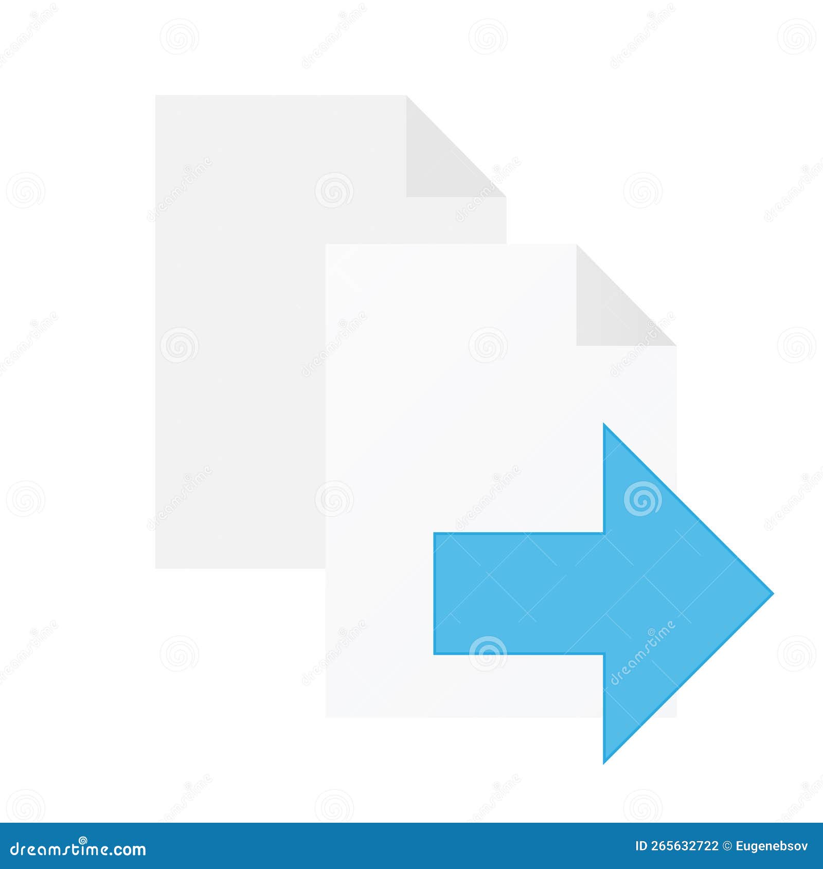 File Computer Document Icon with Copy or Move Arrow Isolated on White ...