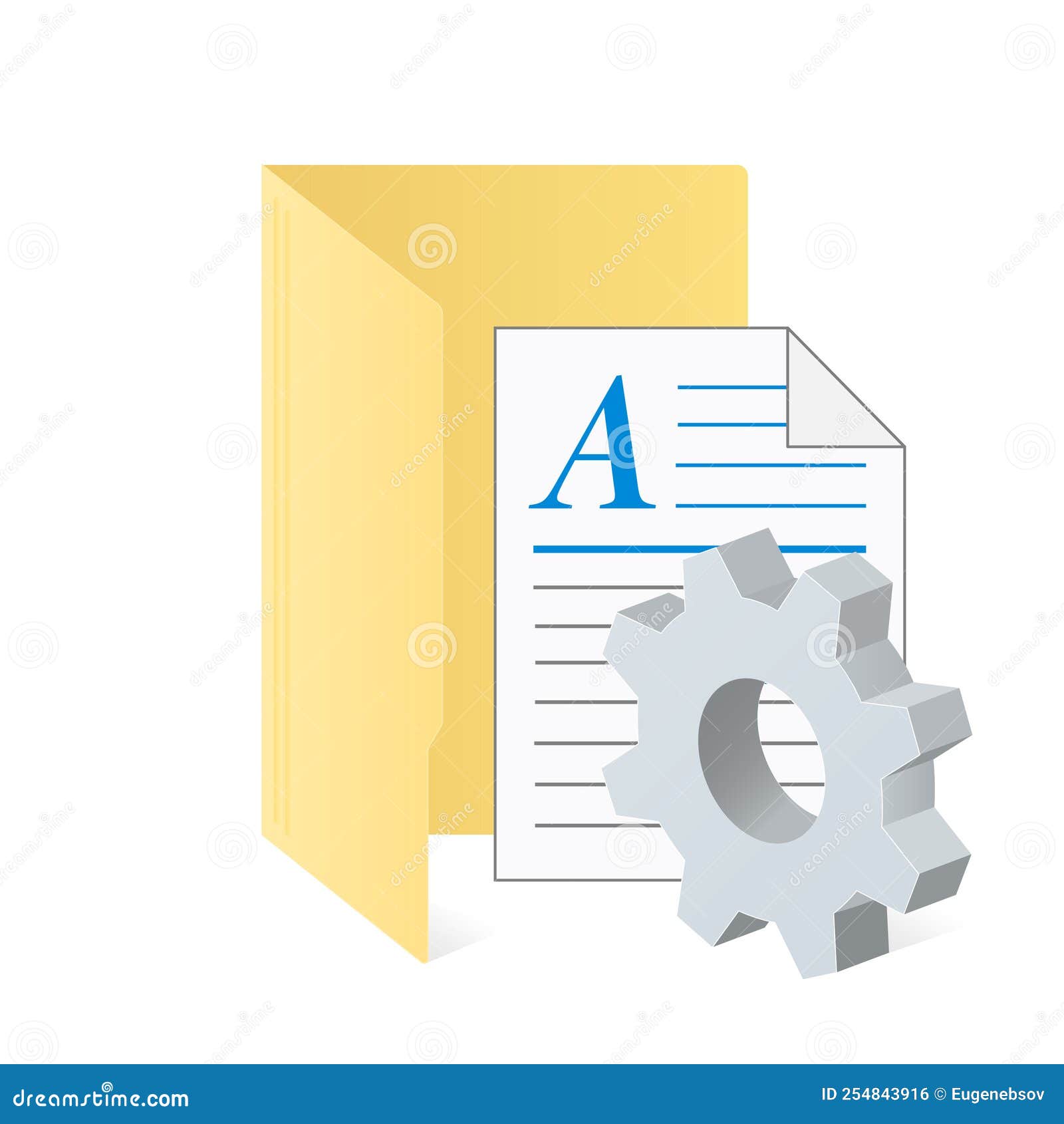 File Computer Folder and Document with Gear Icon Settings Icon or ...