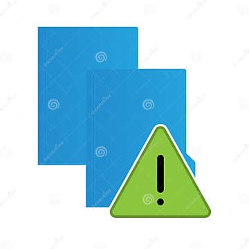 File Computer Folder Icon with Error Isolated on White Background Stock ...