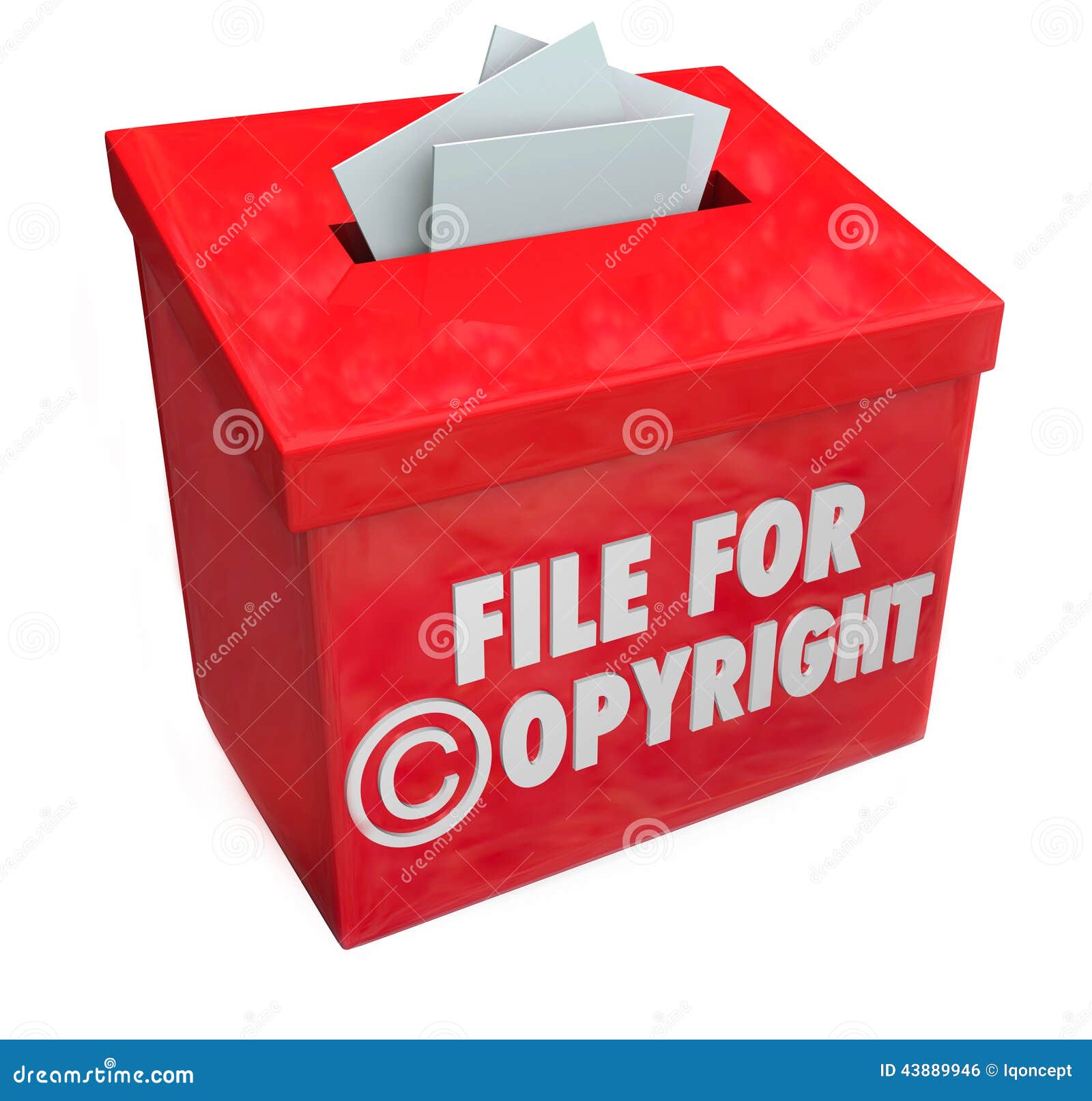 File for Copyright Red 3d Entry Box Intellectual Property Protection ...