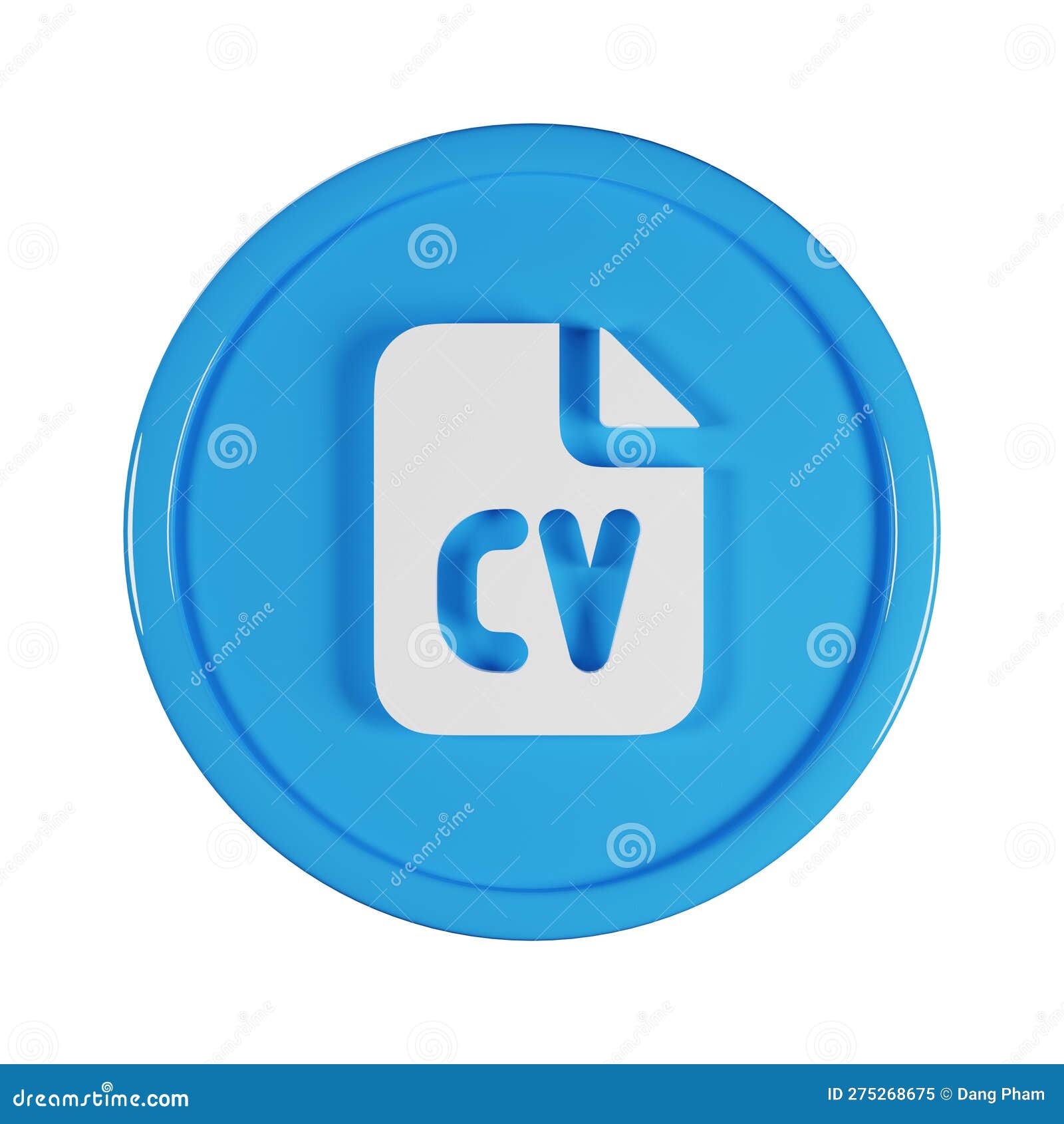 File Cv Business Icon 3D Render Illustration Stock Image - Illustration ...