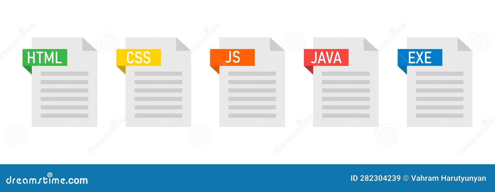 File Data Icon Collection with Programming Languages Extension Stock Vector - Illustration of ...