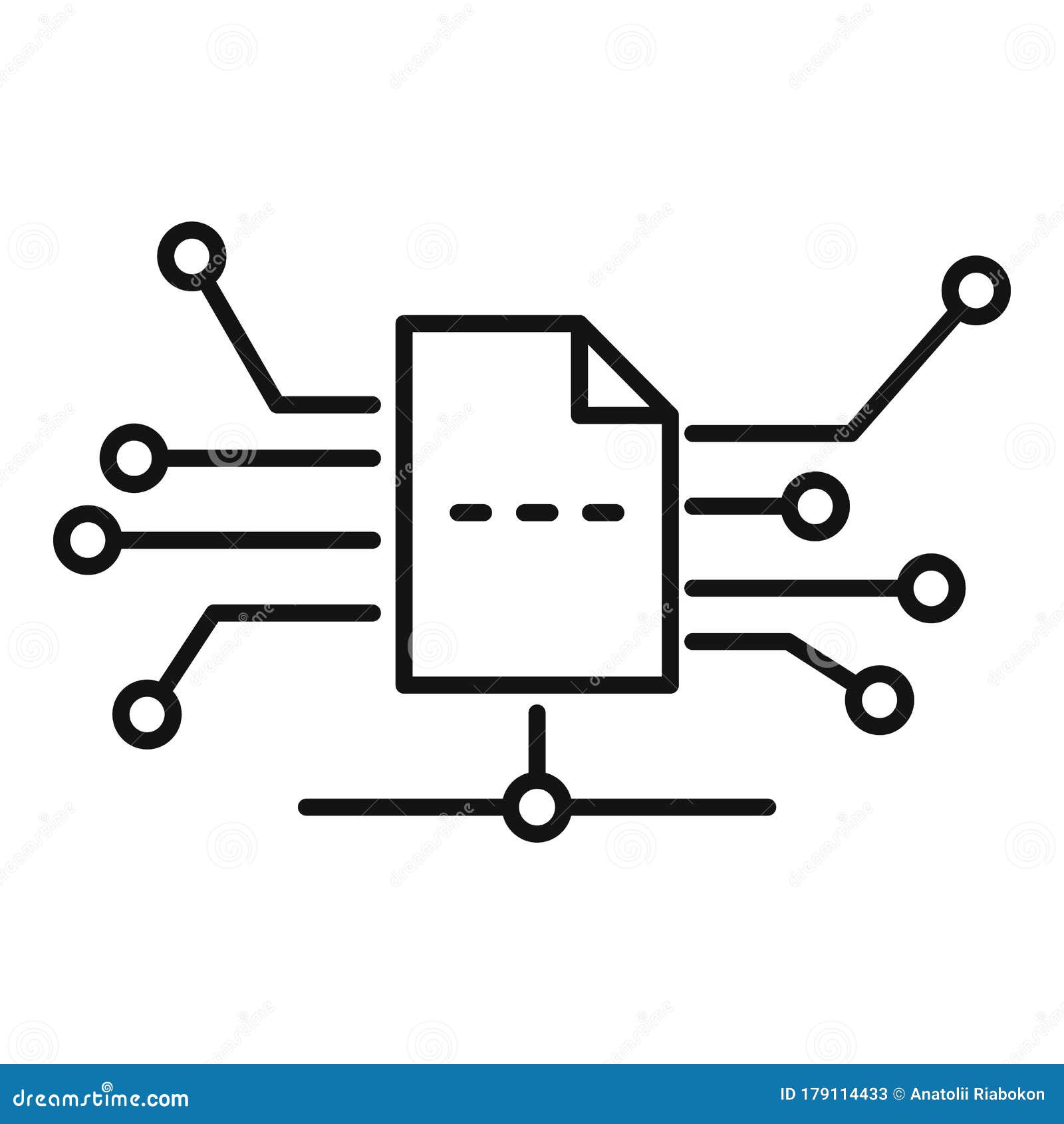 File Data Icon, Outline Style Stock Vector - Illustration of checklist ...