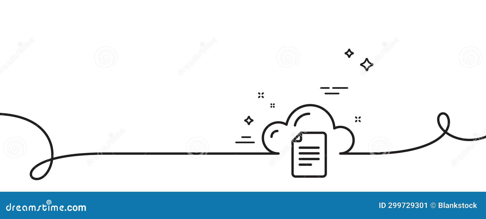 File Data Storage Line Icon. Cloud Computing Sign. Continuous Line with Curl. Vector Stock ...