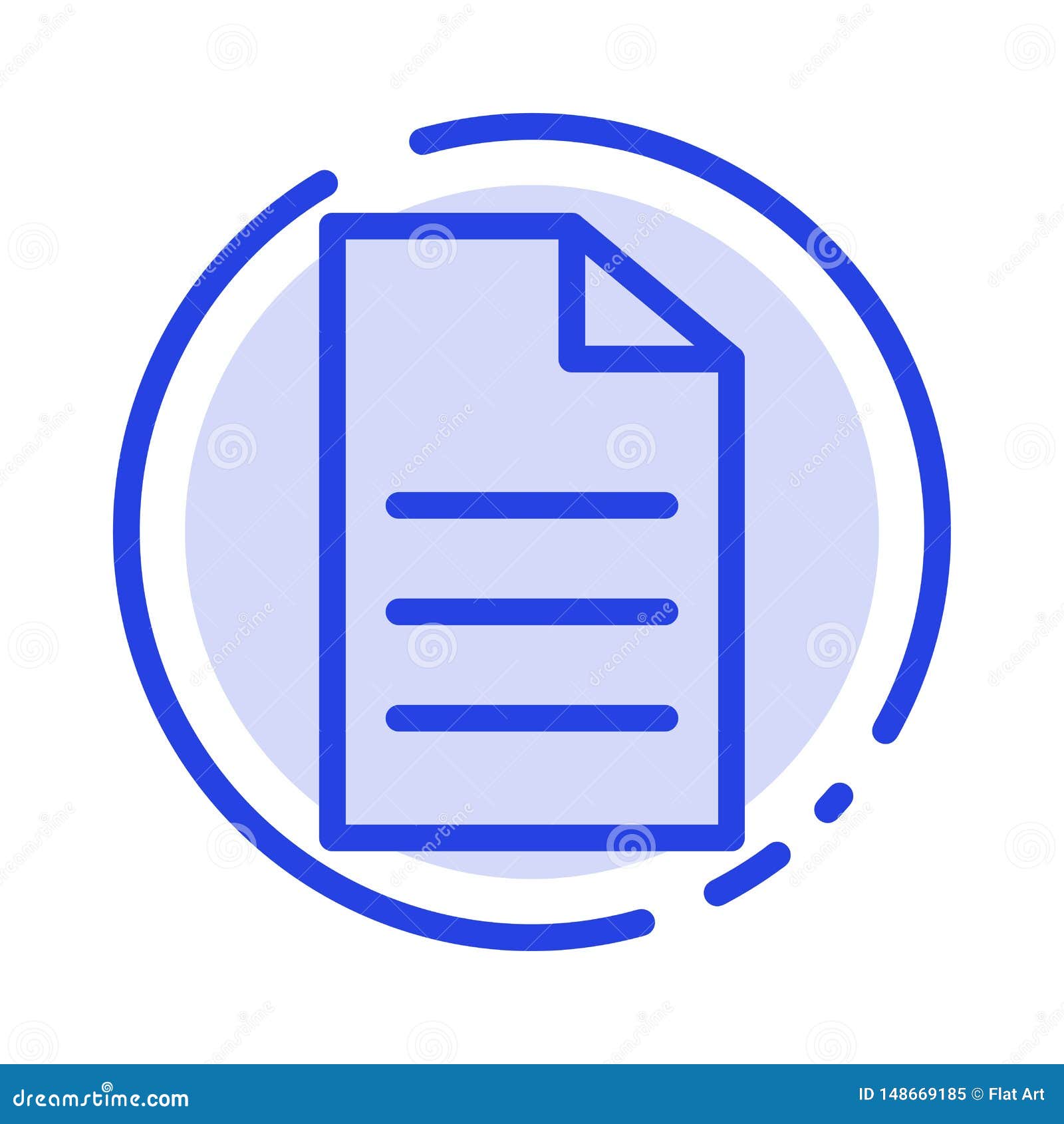 File, Data, User, Interface Blue Dotted Line Line Icon Stock Vector ...