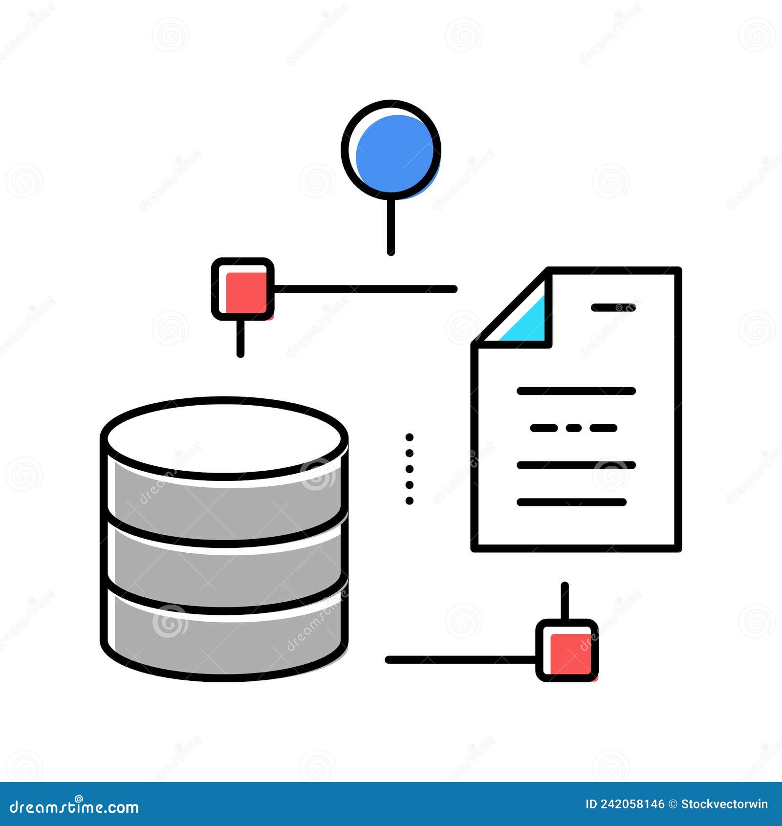 File Digital Processing Color Icon Vector Illustration Stock Vector ...