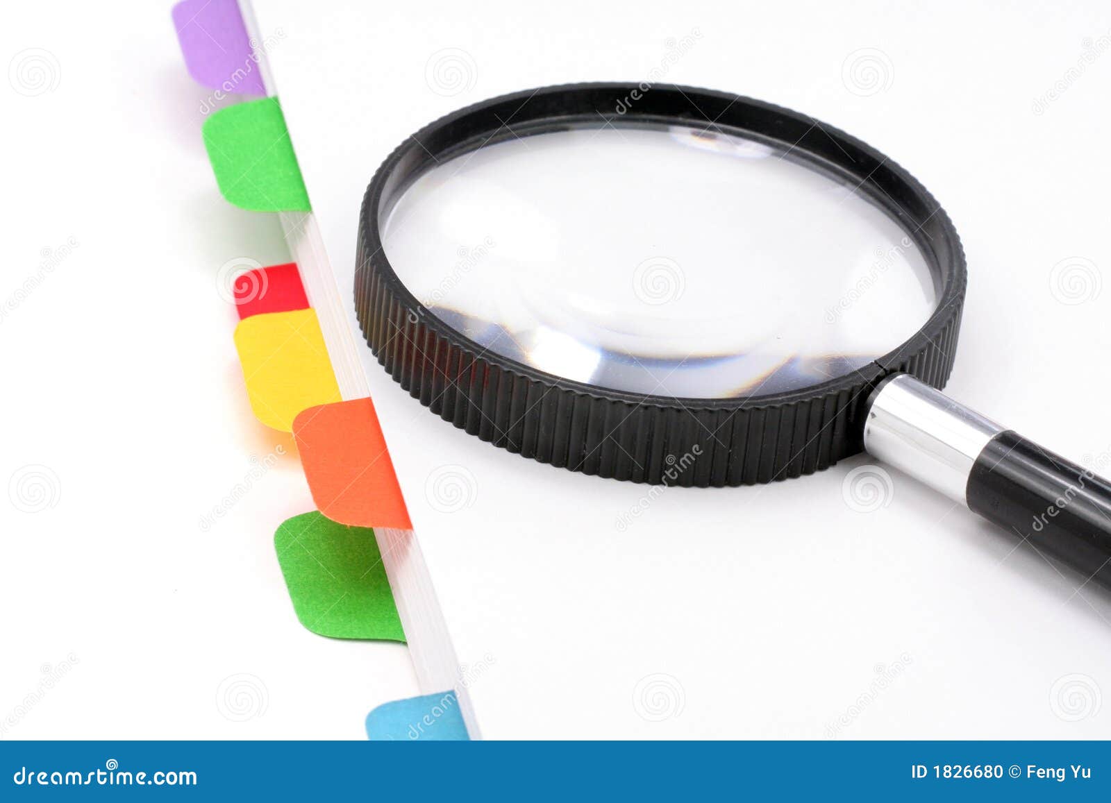 File divider and magnifier stock photo. Image of book - 1826680