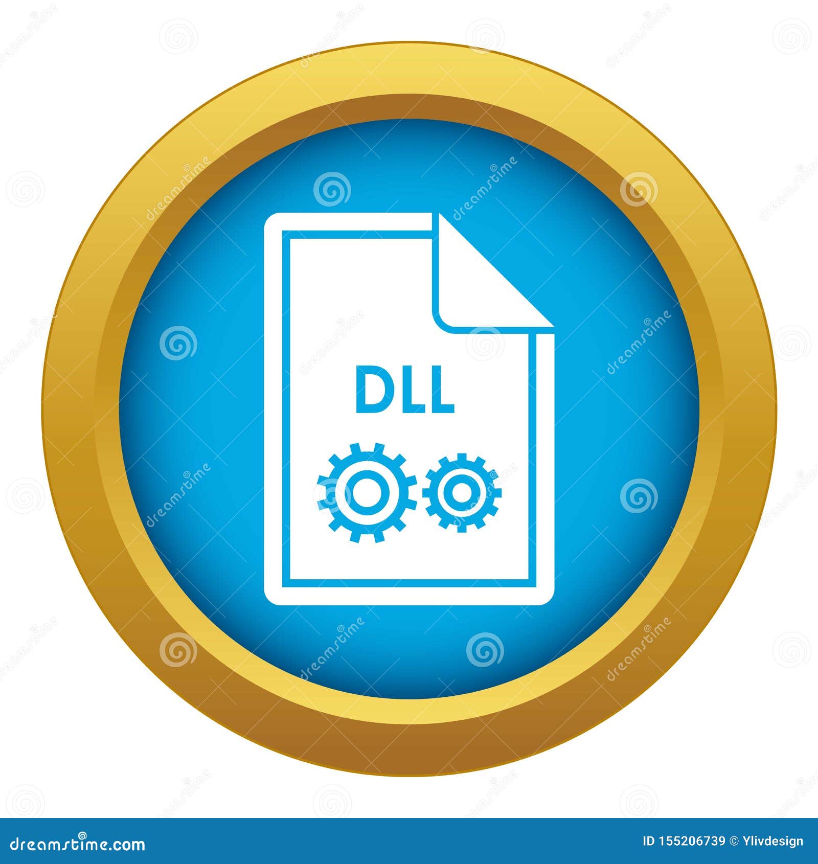 File DLL Icon Blue Vector Isolated Stock Vector - Illustration of blog ...