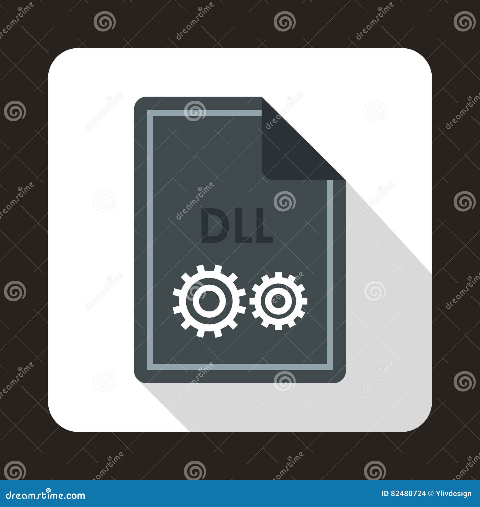 File DLL icon, flat style stock vector. Illustration of install - 82480724