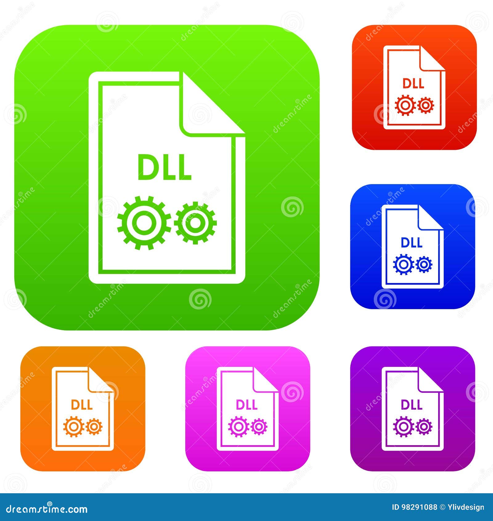 File DLL set collection stock vector. Illustration of blue - 98291088