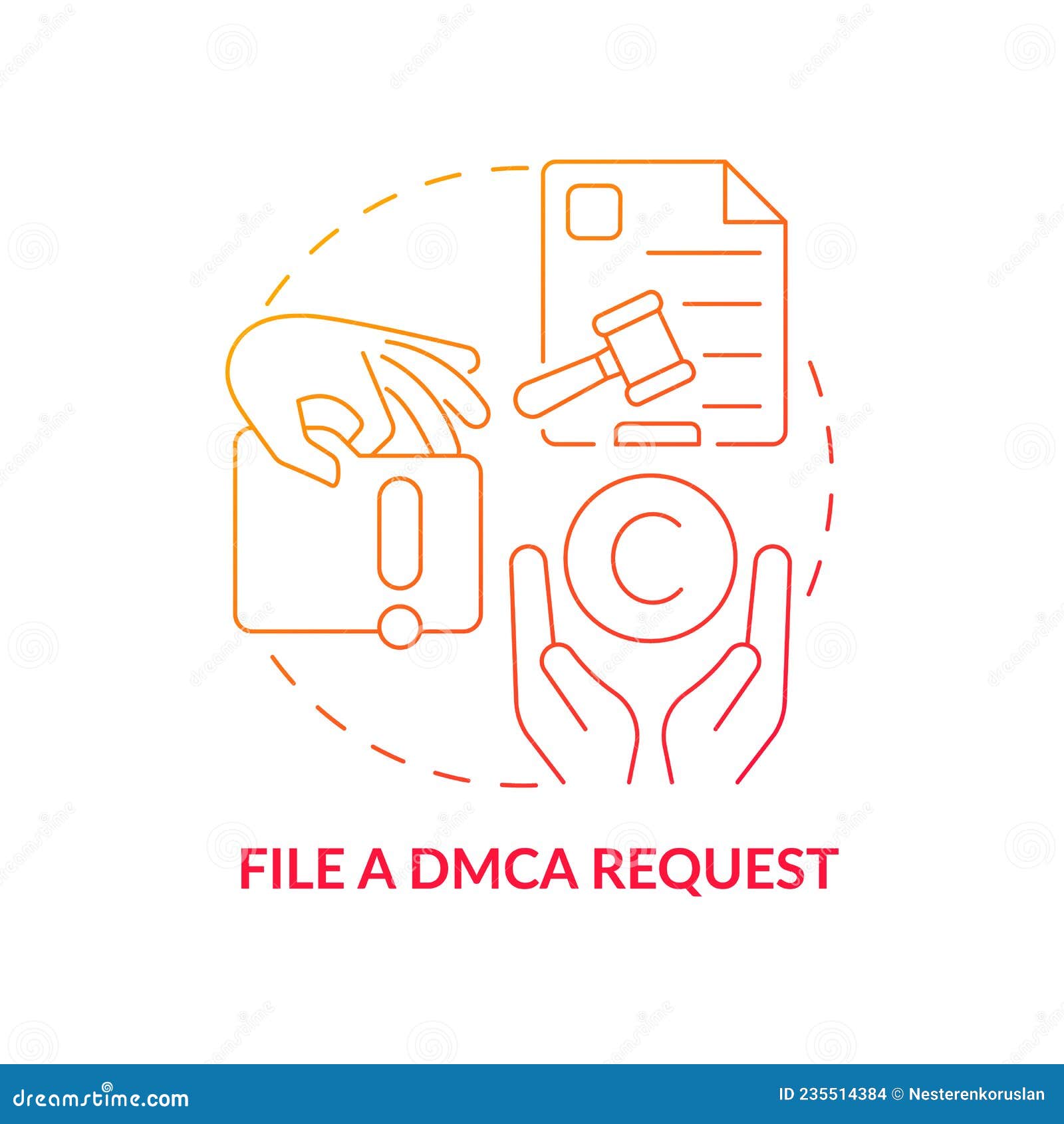 File DMCA Request Red Gradient Concept Icon Stock Vector - Illustration ...