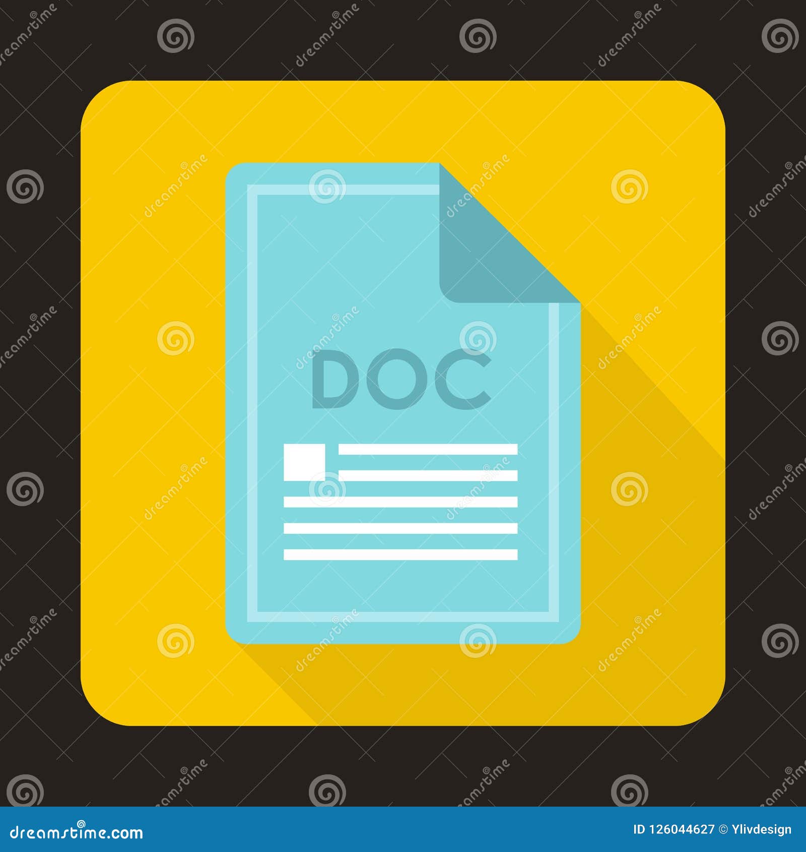 File DOC icon, flat style stock illustration. Illustration of install ...
