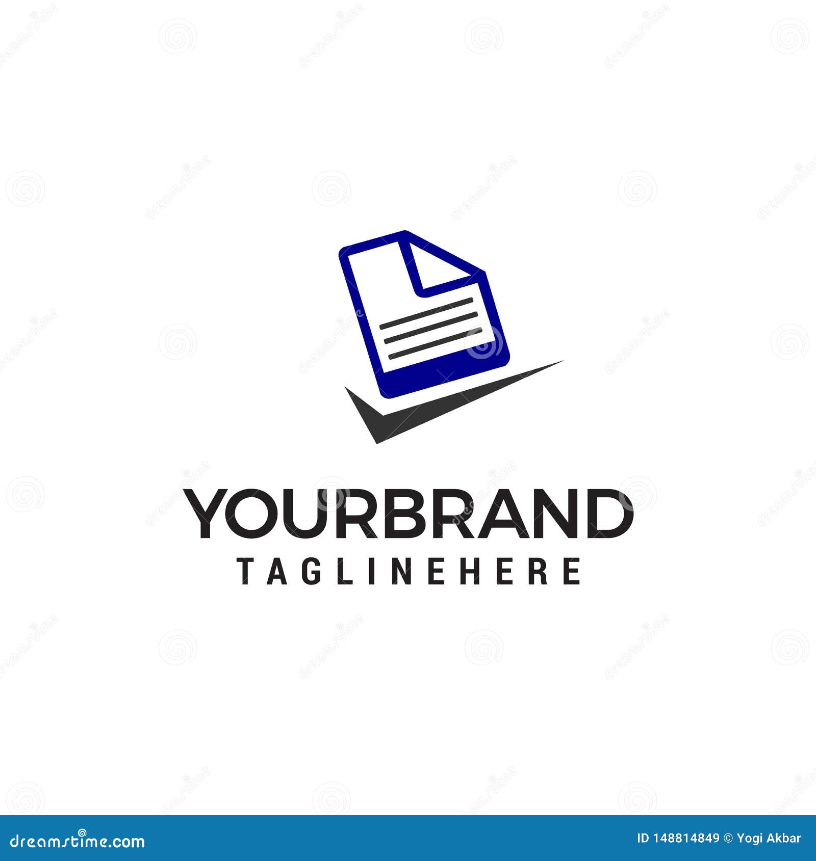 File Document Check Mark Logo Design Concept Template Stock Vector ...