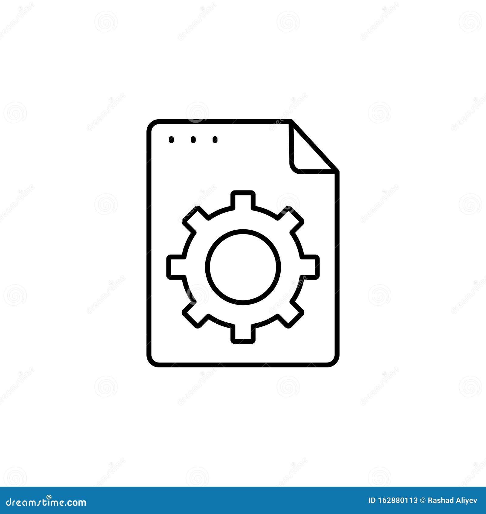 File, Document, Gear Icon. Simple Line, Outline Vector of Icons for Ui ...