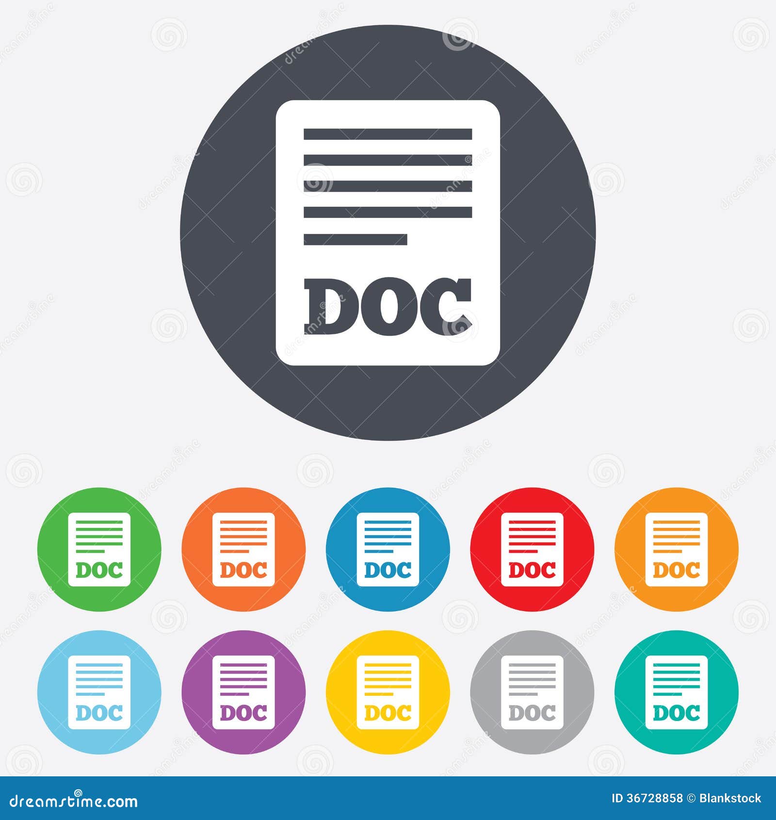 File Document Icon. Download Doc Button Stock Illustration ...