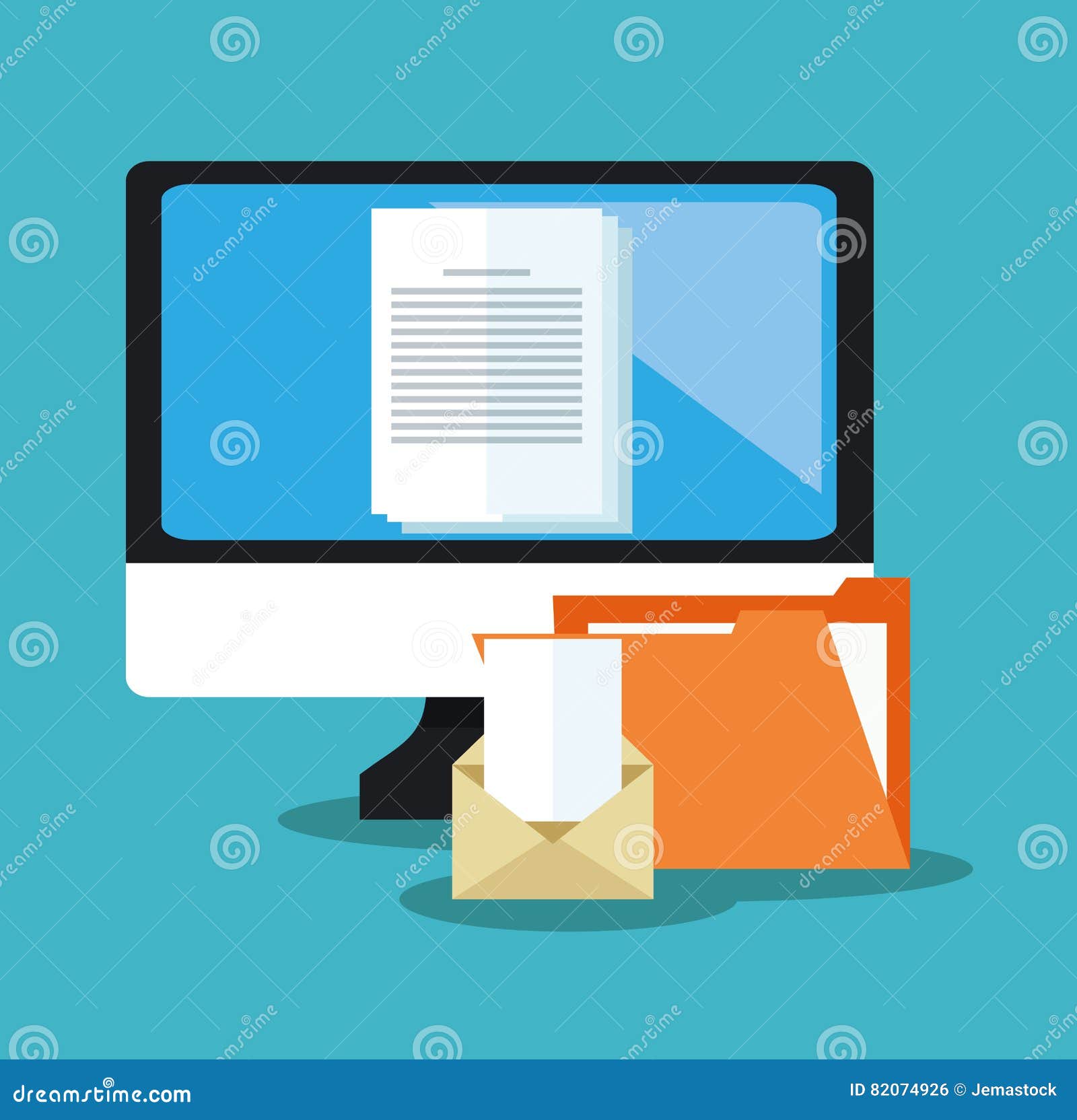 File Document and Laptop Design Stock Vector - Illustration of ...