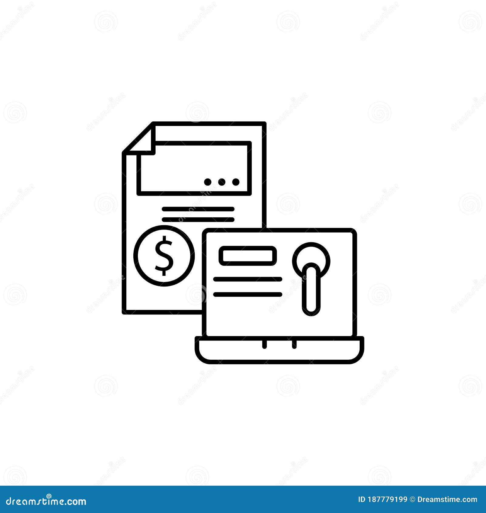 File Document Locked Computer Icon. Element of Confidential Line Icon ...