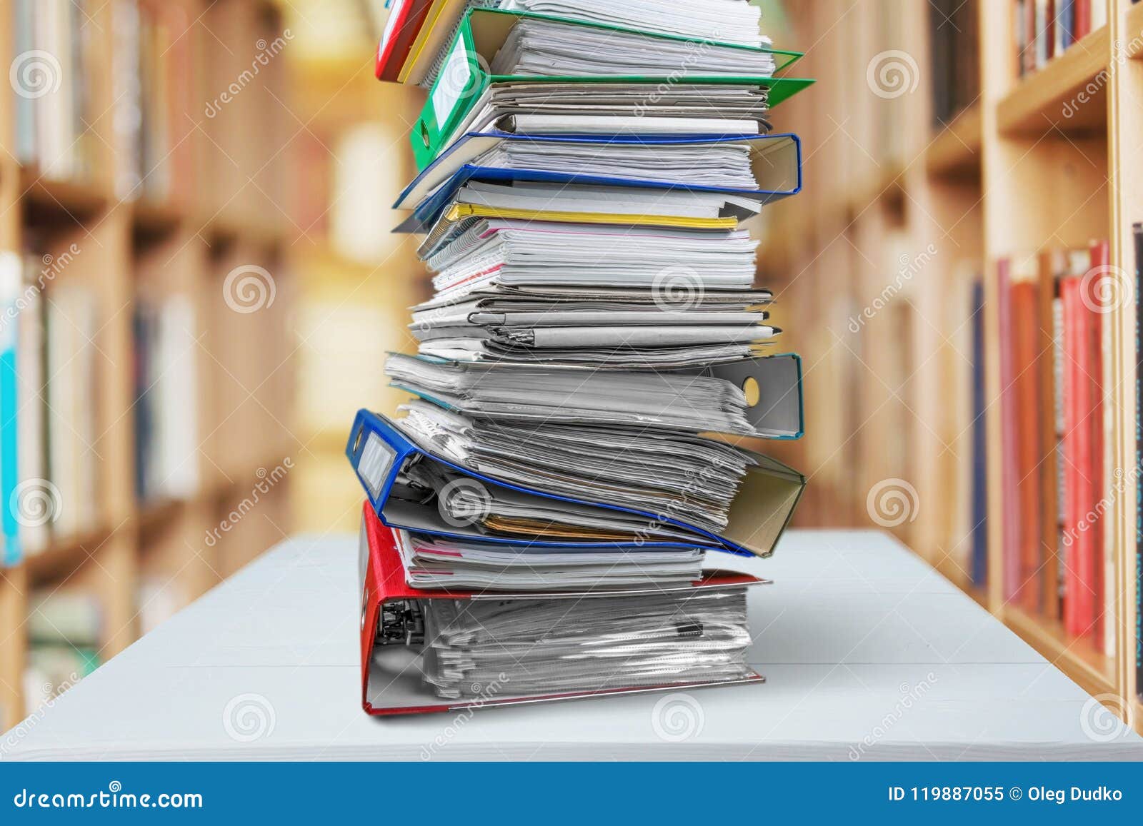 Stack Of Messy File Folders And Documents, Red Tape, Bureaucracy ...