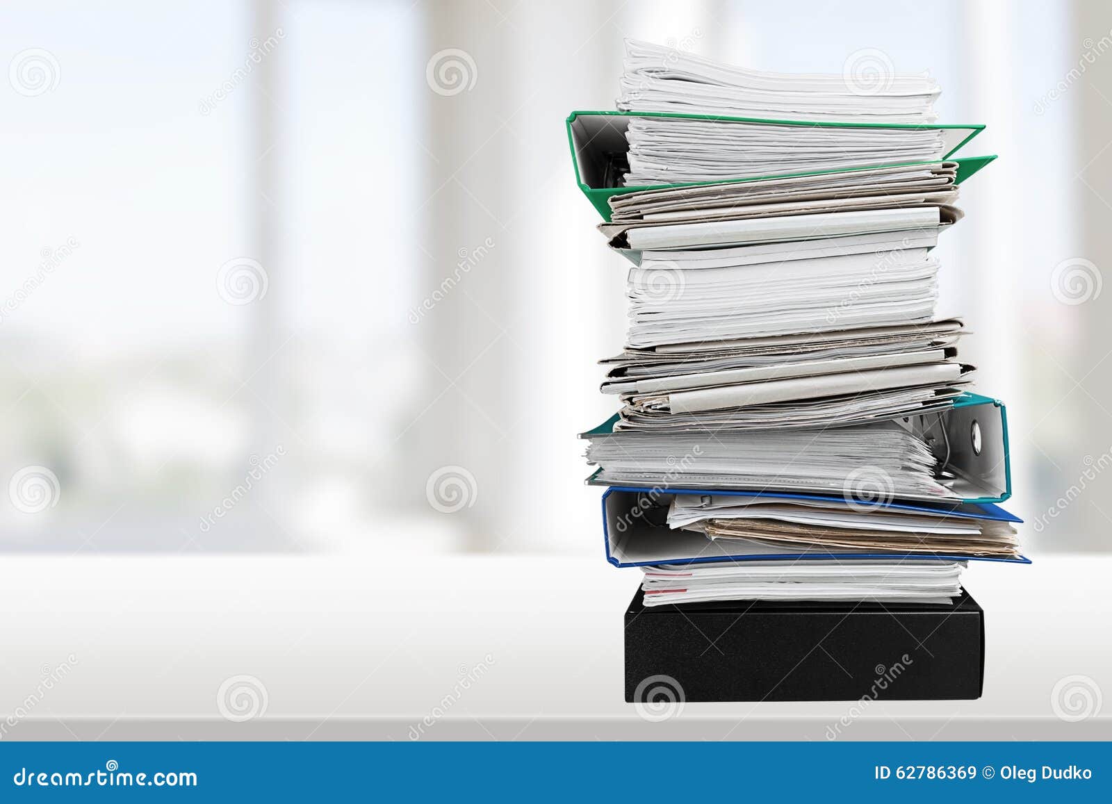 Stack Of Messy File Folders And Documents, Red Tape, Bureaucracy ...