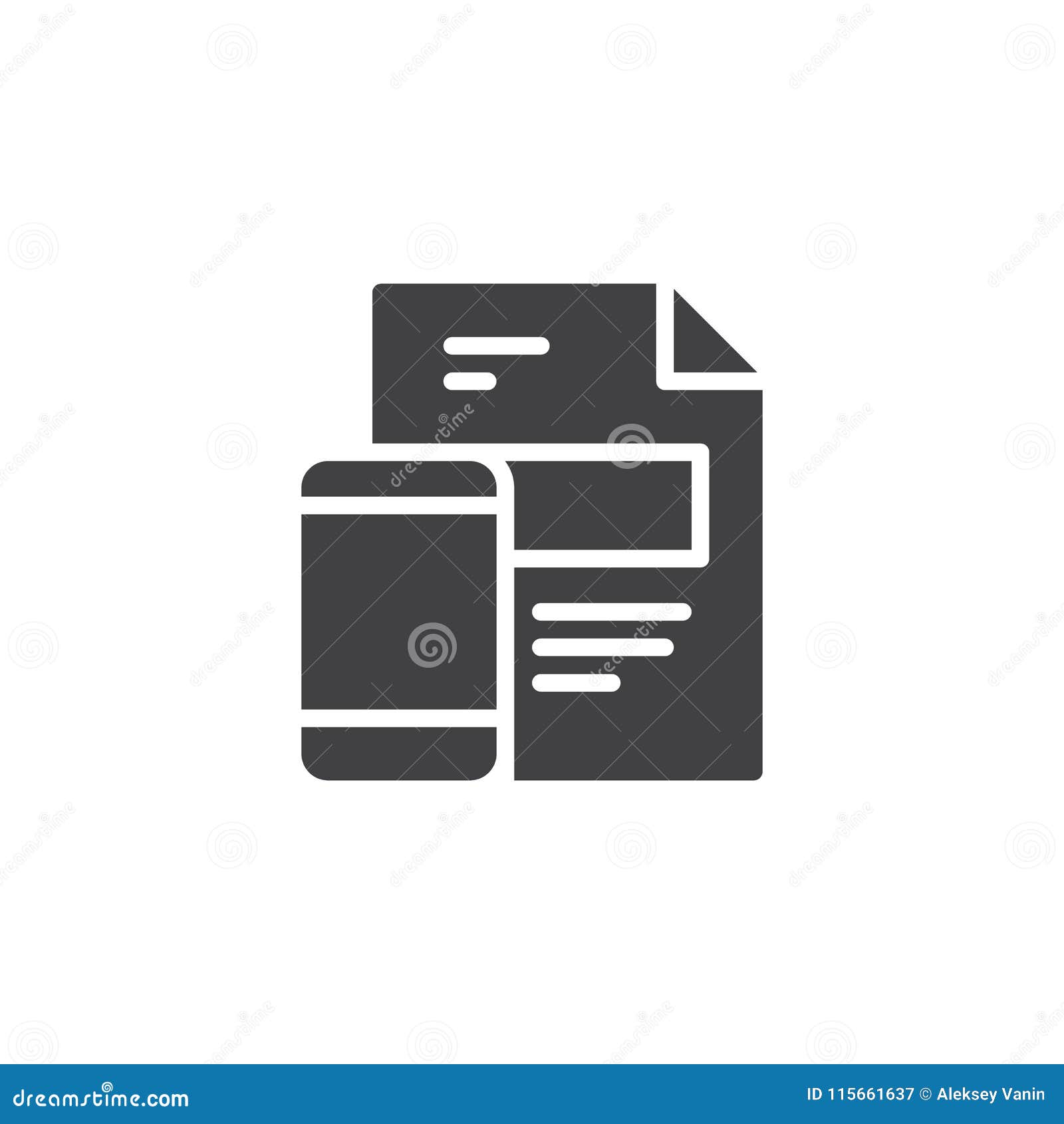 File Document and Mobile Phone Vector Icon Stock Vector - Illustration ...