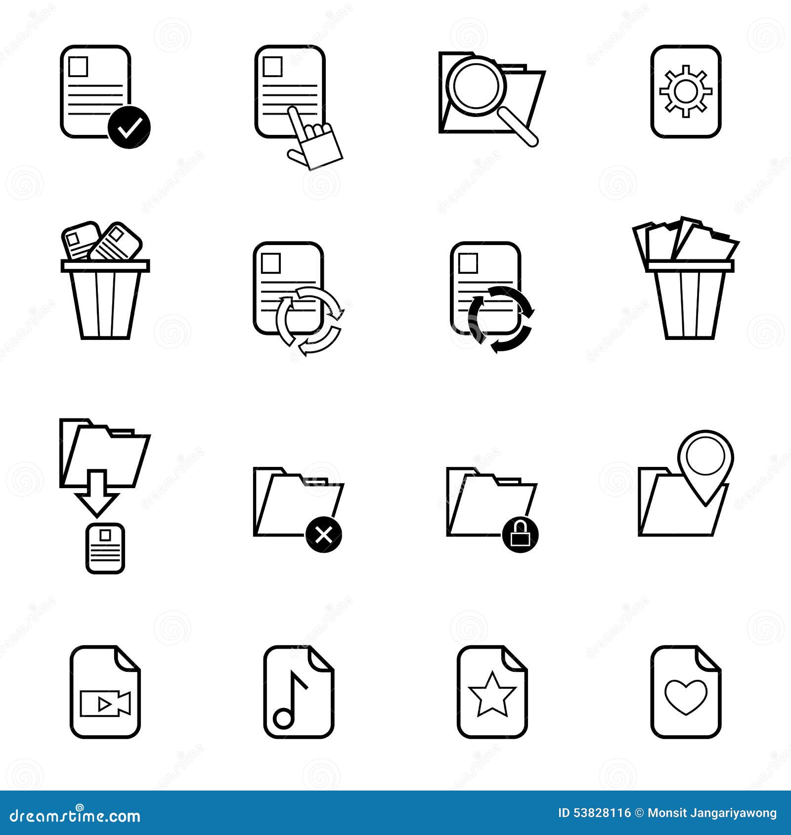 File Document Operation Icons Set Vector Illustration Stock Vector ...