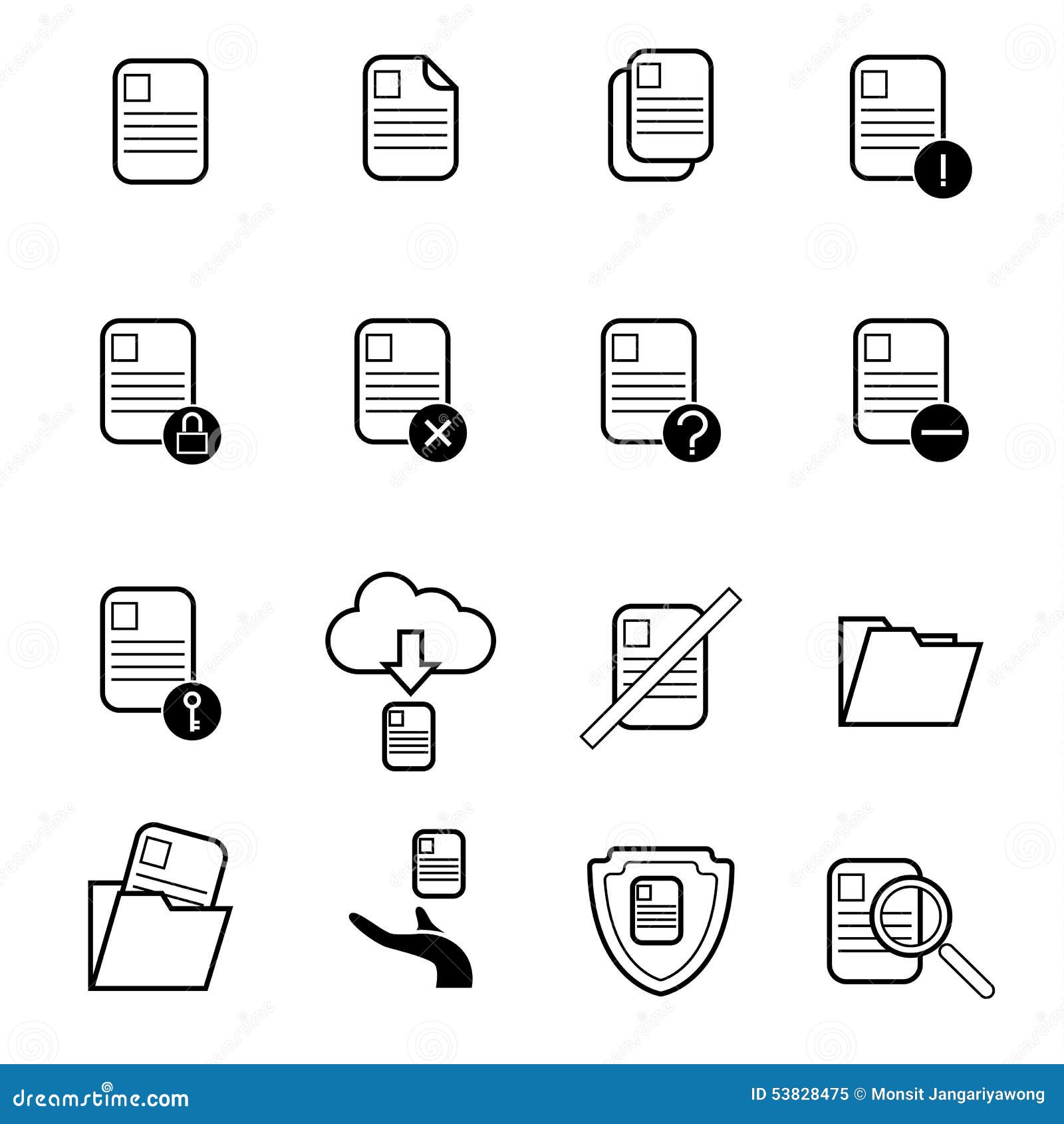 File Document Operation Icons Set Vector Illustration Stock Vector ...