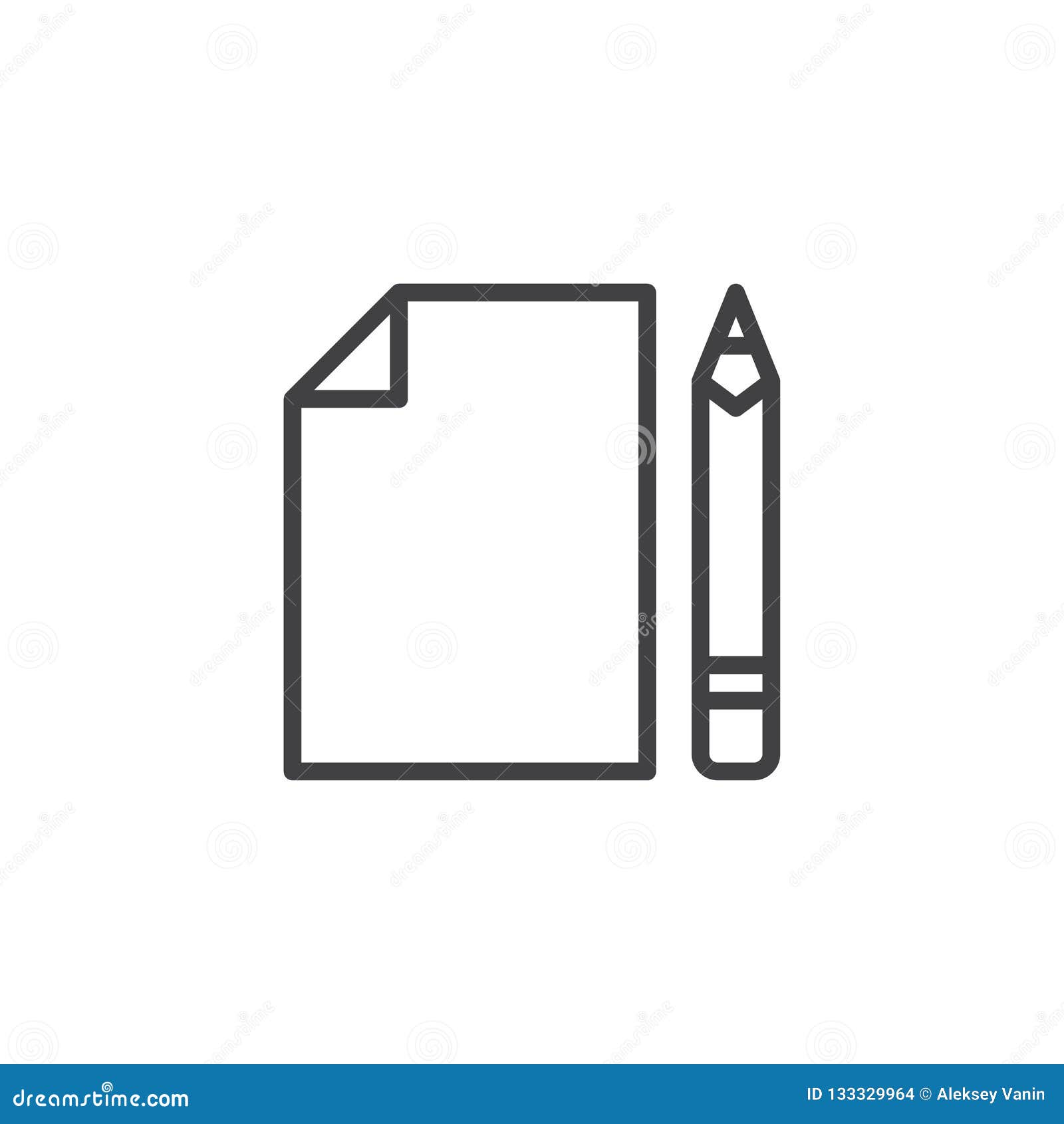 File Document and Pencil Outline Icon Stock Vector - Illustration of ...