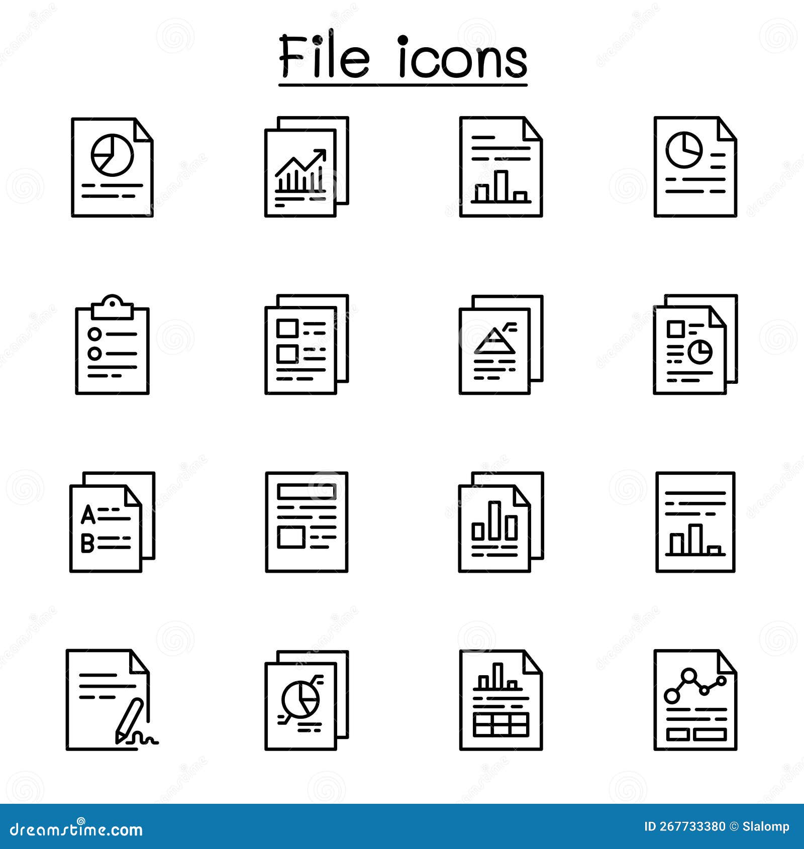 File, Document, Report Icon Set in Thin Line Style Stock Vector ... File, Document, Report Icon Set in Thin Line Style Stock Vector ...