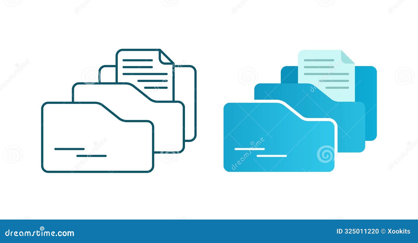 File and Documentation Folder Illustration with Line and Blue Gradient ...