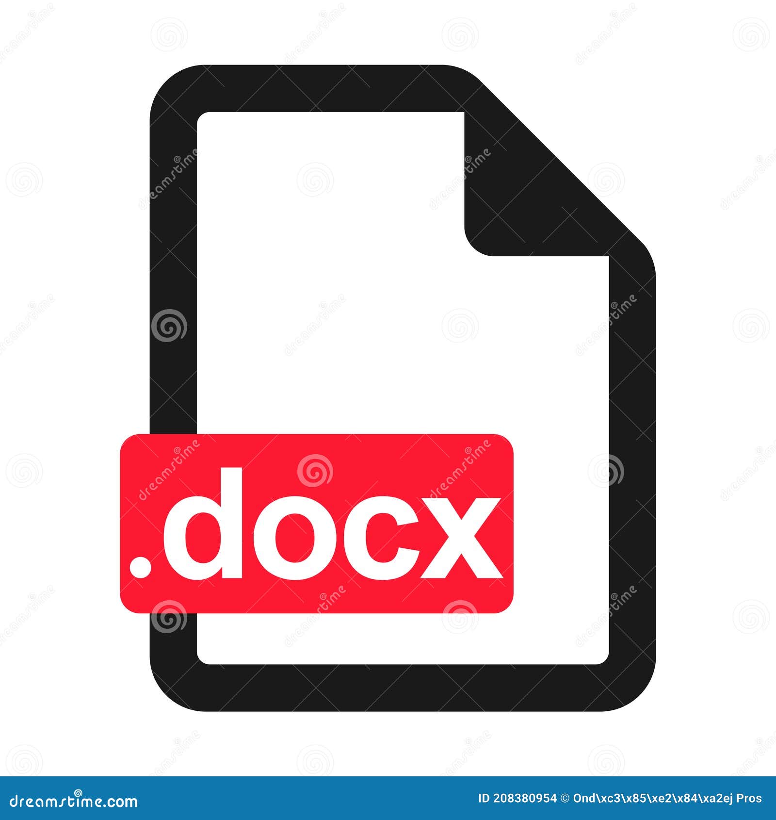 File Docx Flat Icon Isolated on White Background Stock Vector ...