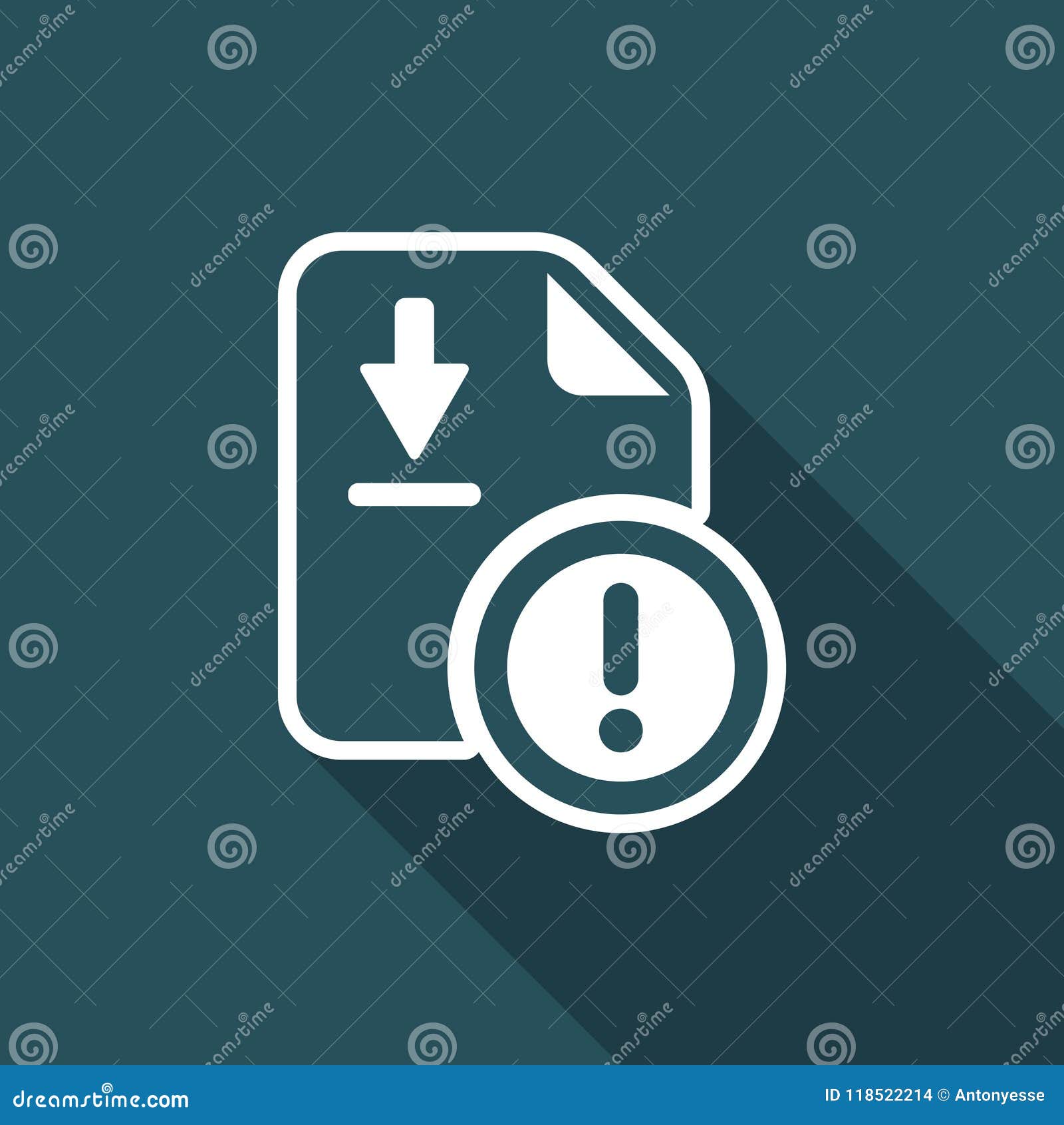 File Dowload Error - Flat Minimal Icon Stock Vector - Illustration of ...