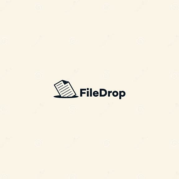 Paper File Drop Office Technology Logo Design Vector Inspiration Stock ...