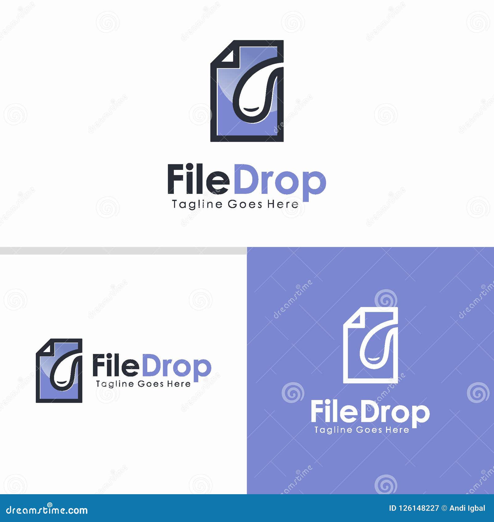 File Drop Logo Design Concept, Creative Logo Vector Stock Vector ...