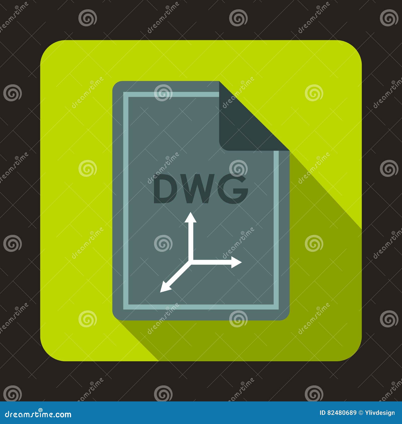 File DWG icon, flat style stock vector. Illustration of communication ...