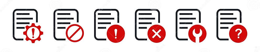 File Error Report Icon. Corrupted File Stock Illustration ...