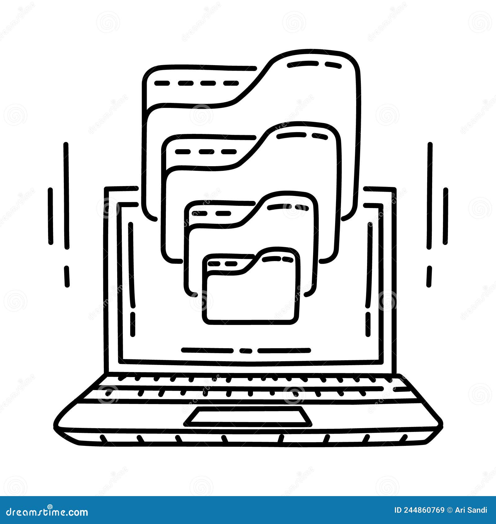 File Explorer Icon. Doodle Hand Drawn or Outline Icon Style Stock ...