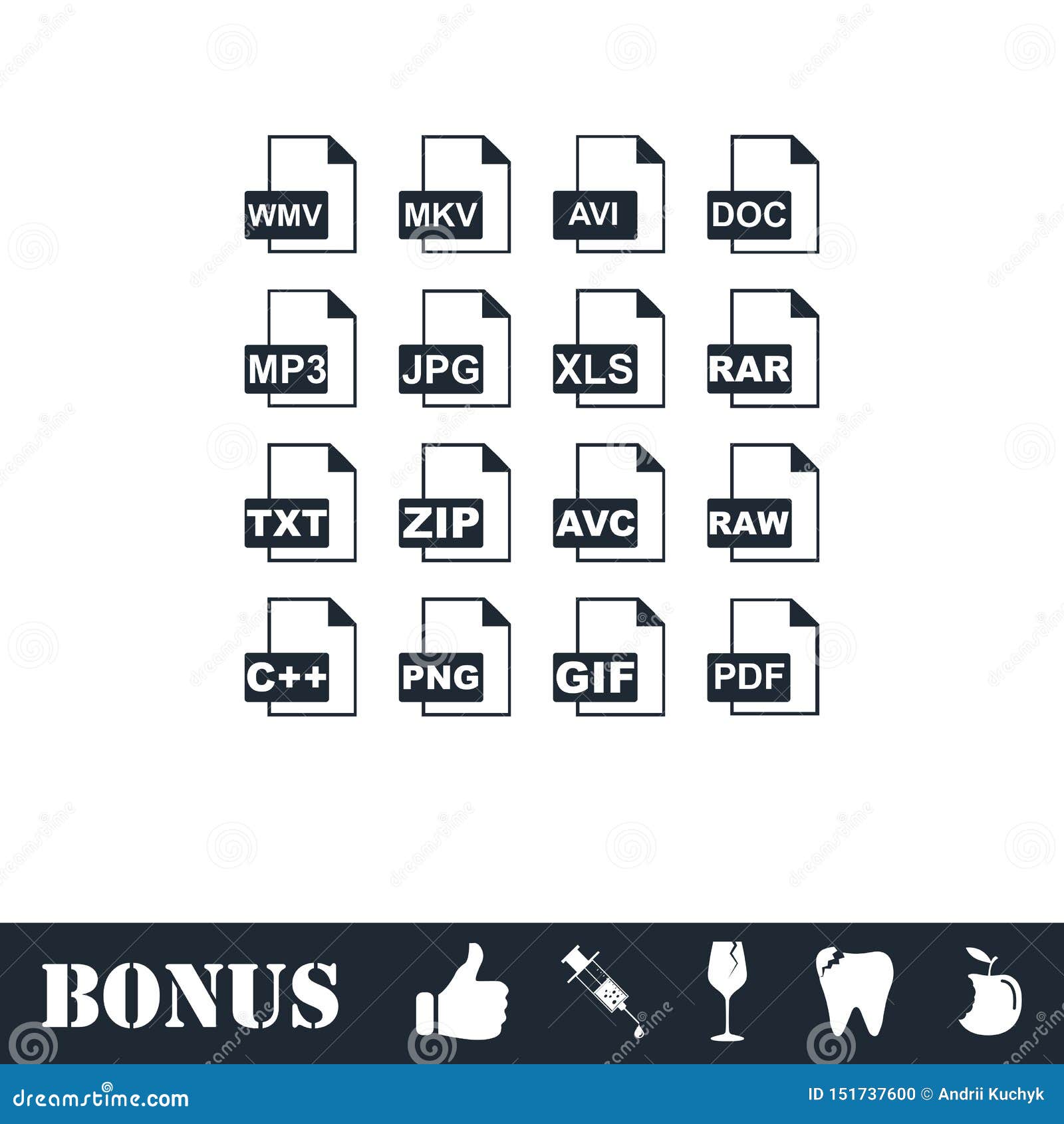 File extensions icon flat stock vector. Illustration of document ...