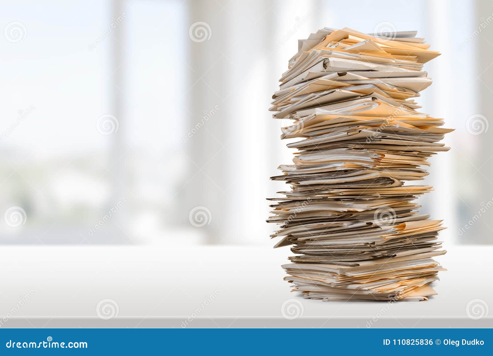 Stack Of Messy File Folders And Documents, Red Tape, Bureaucracy ...
