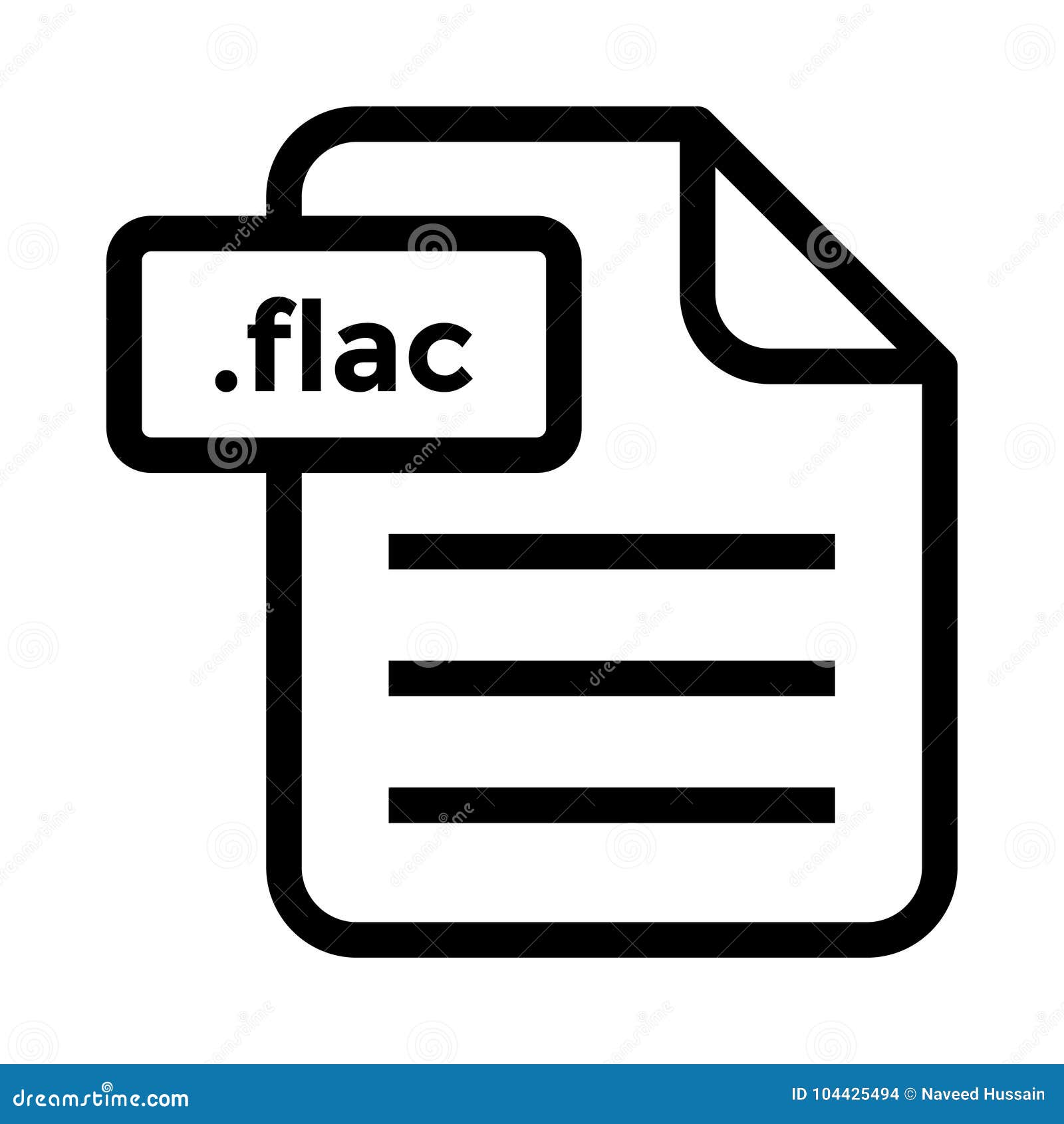 File flac Line icon stock illustration. Illustration of idea - 104425494