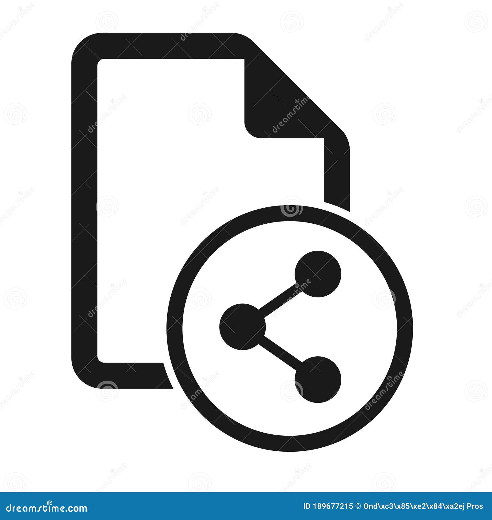 File Flat Icon with Share Symbol Isolated on White Background. Share ...