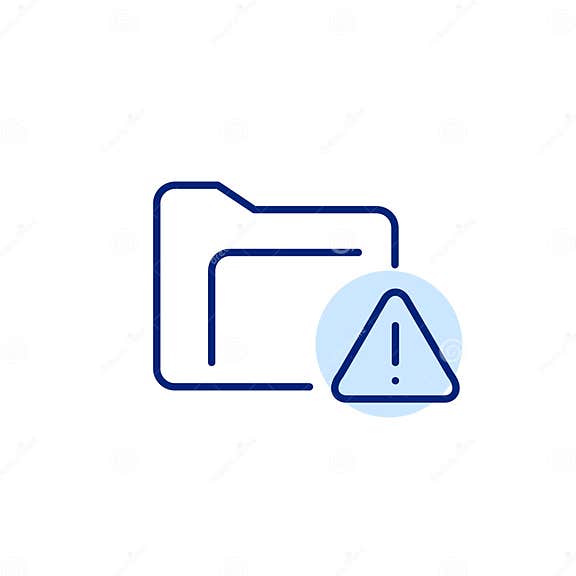 File Folder with Alert Symbol. Exclamation Mark in Triangle. Urgent ...