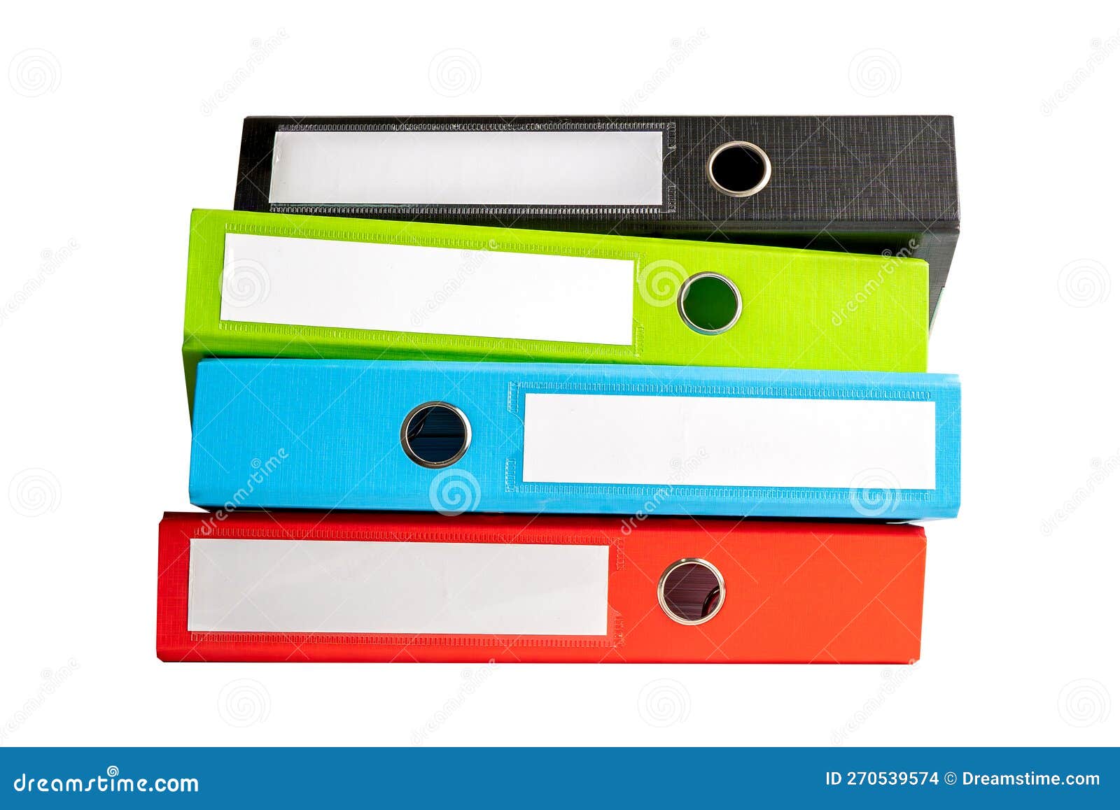 File Folder Binder Stack of Multi Color on Table in Business Office ...