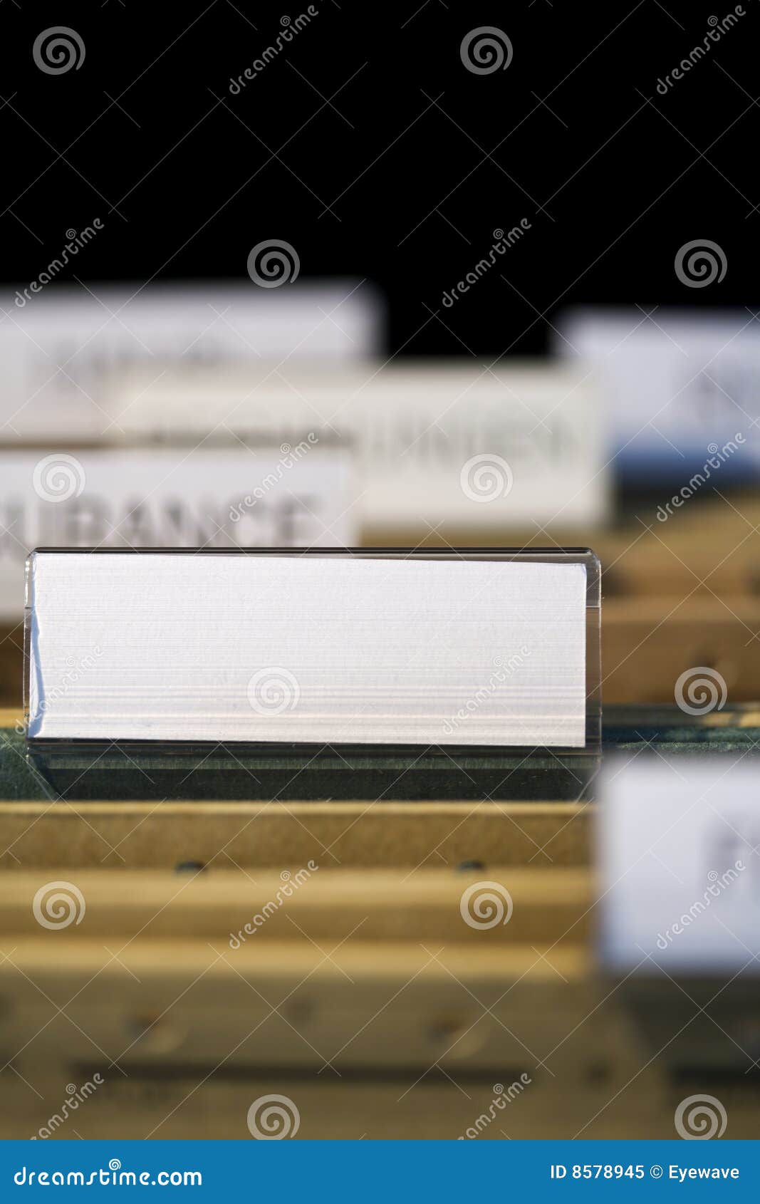 File Folder with Blank Label in Filing Cabinet Stock Image - Image of ...