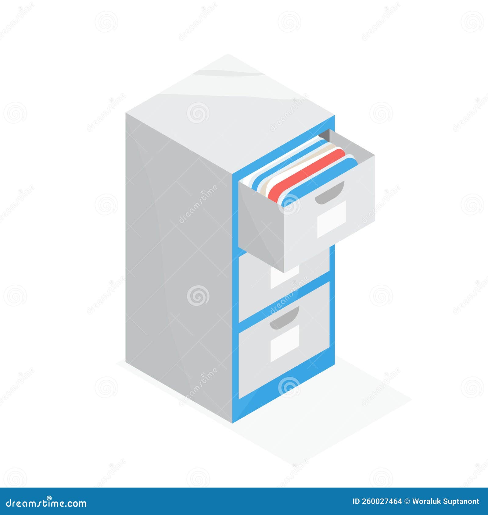 File Folder Cabinet Isometric 3d View Stock Vector - Illustration of ...