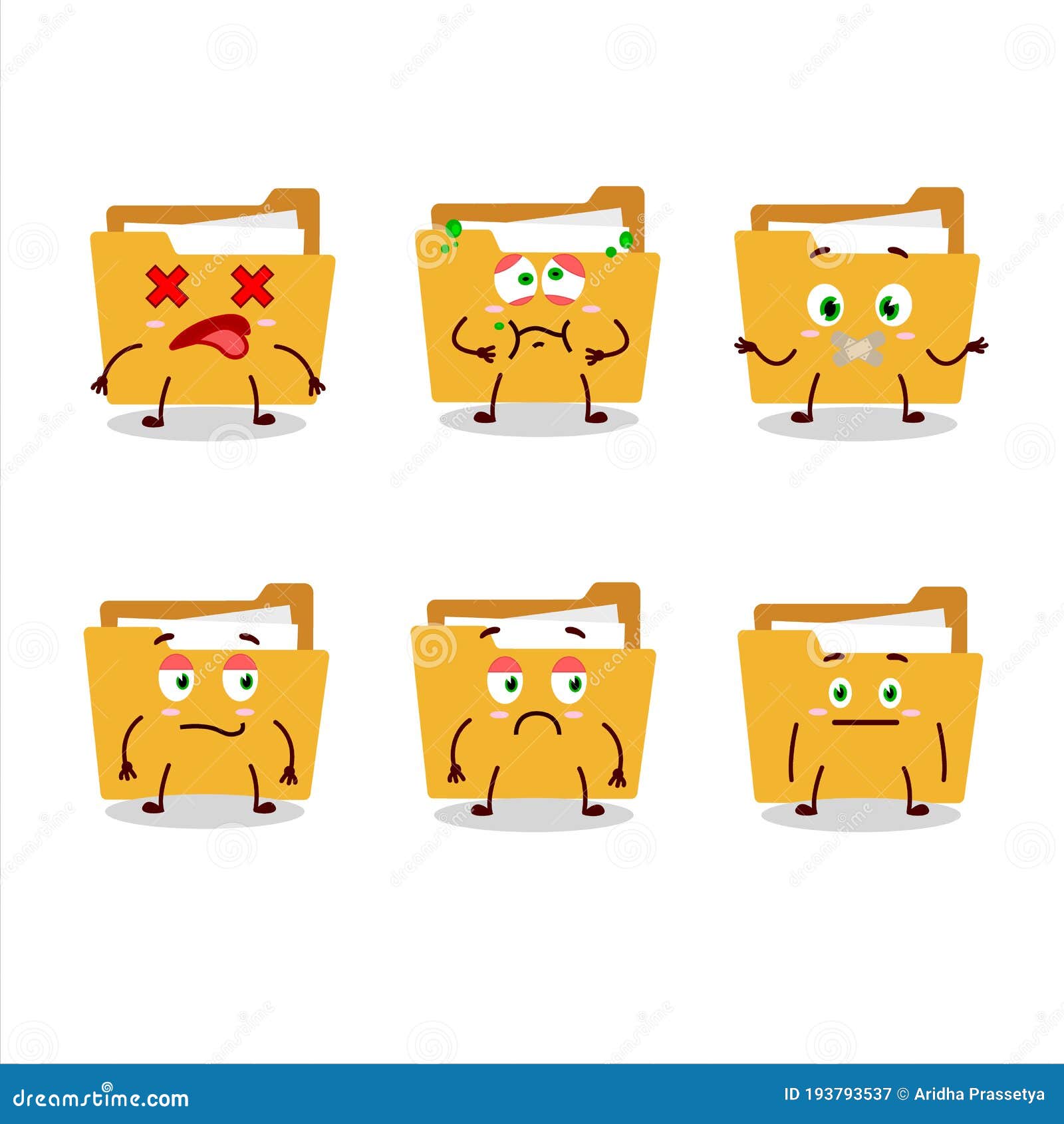 File Folder a Cartoon Character with Nope Expression Stock Vector ...