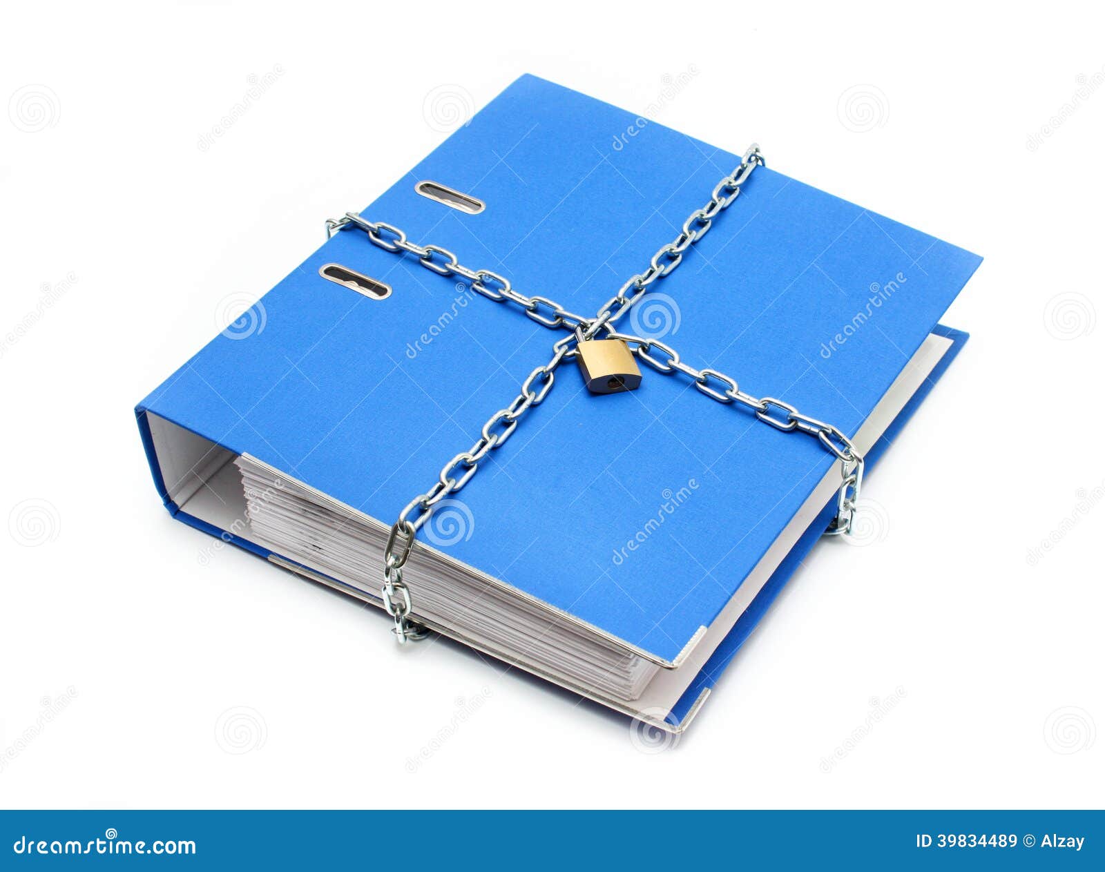 A File Folder With Chain And Padlock Closed Stock Image Image Of