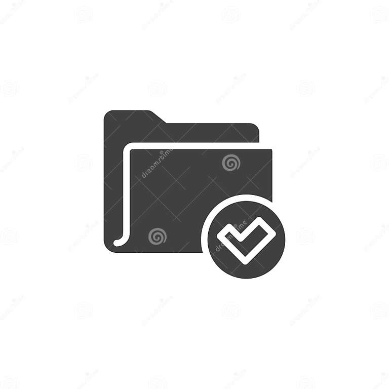 File Folder with a Checkmark Vector Icon Stock Vector - Illustration of ...