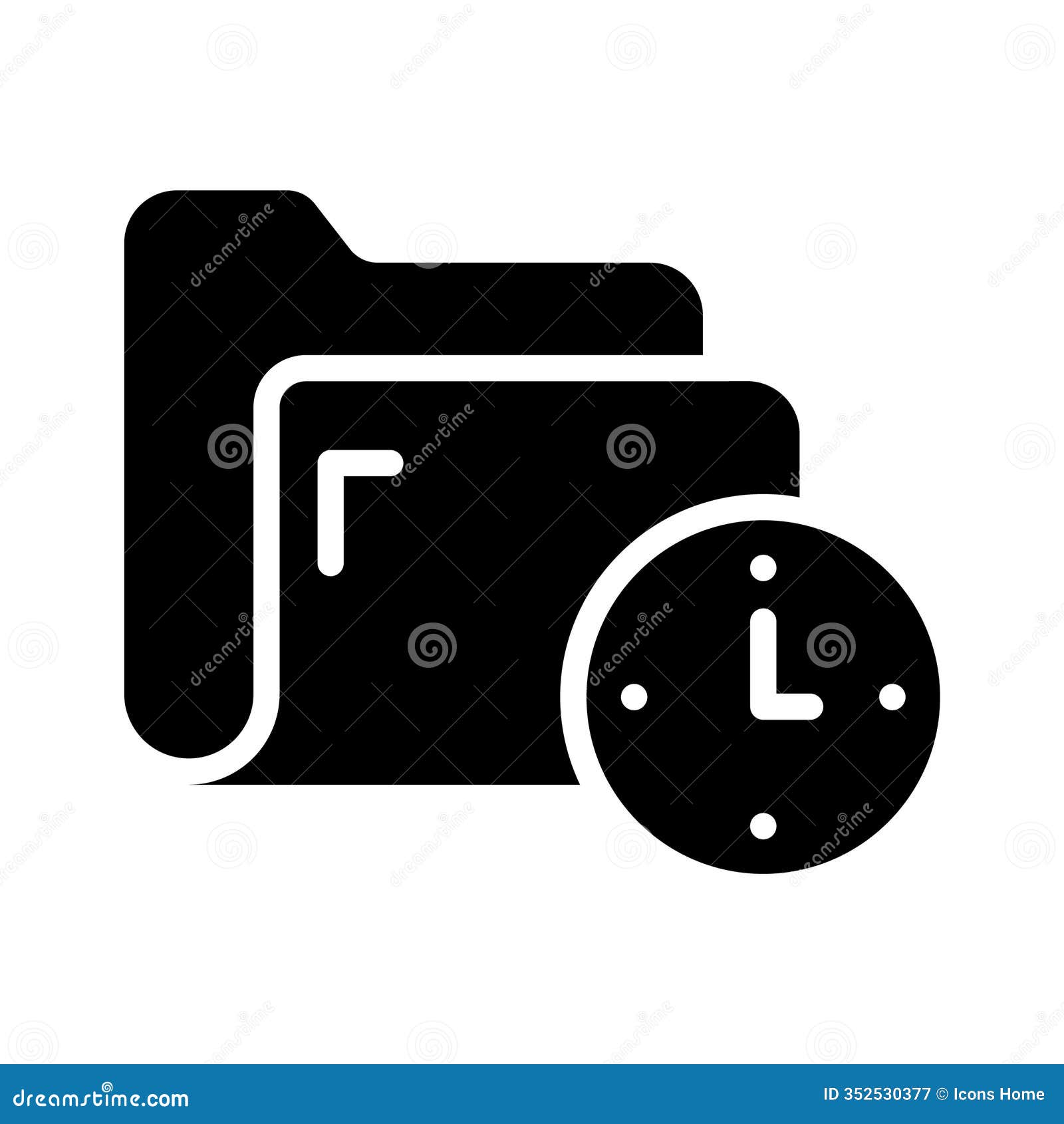 File Folder and Clock Symbolizing Time Based File Organization Stock ...