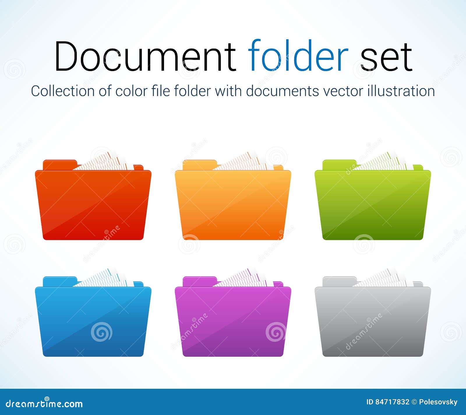 File folder collection stock vector. Illustration of archive - 84717832
