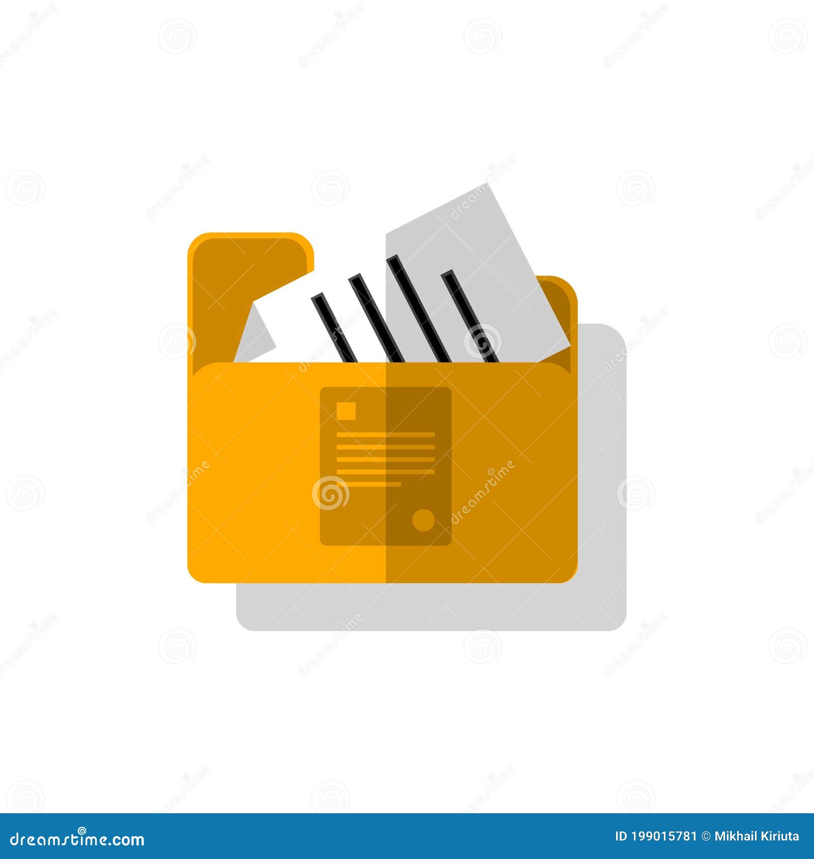 File Folder Color Icon Yellow with Shadow. Vector EPS10 Stock ...